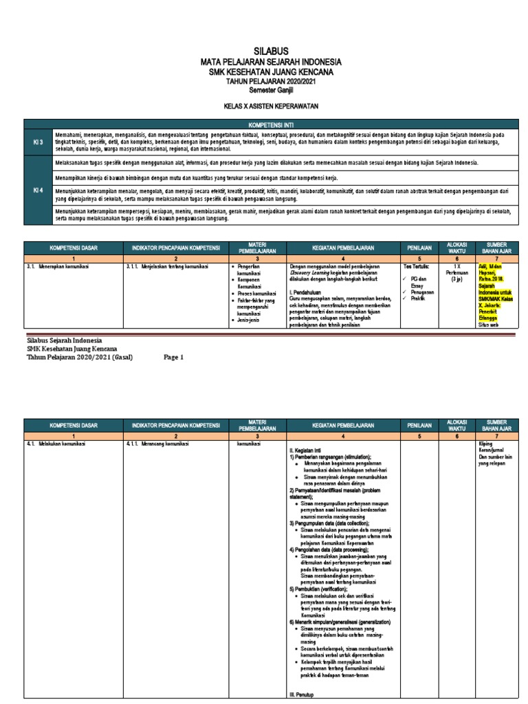 Contoh Silabus | PDF
