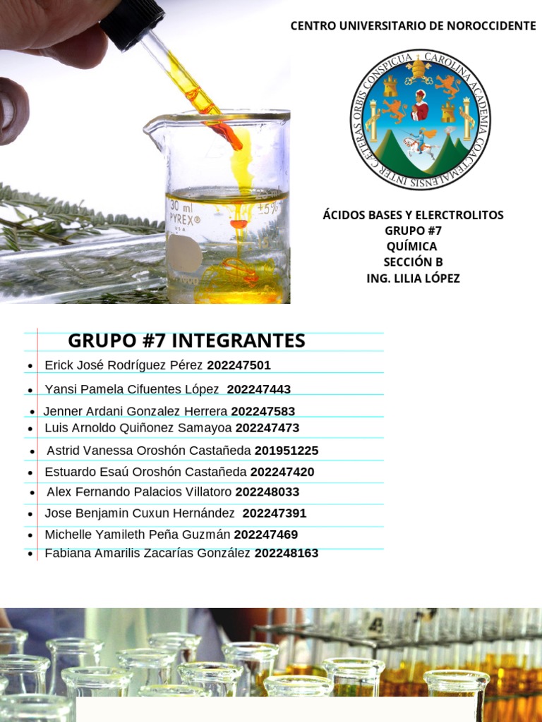 Ácidos y Baseselectrolitos Grupo 7 | PDF | Ácido | Ph