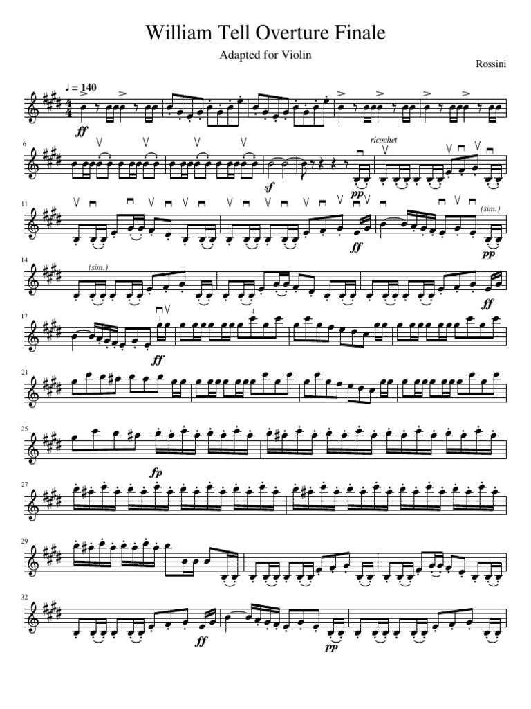 William Tell Overture for Violin | PDF