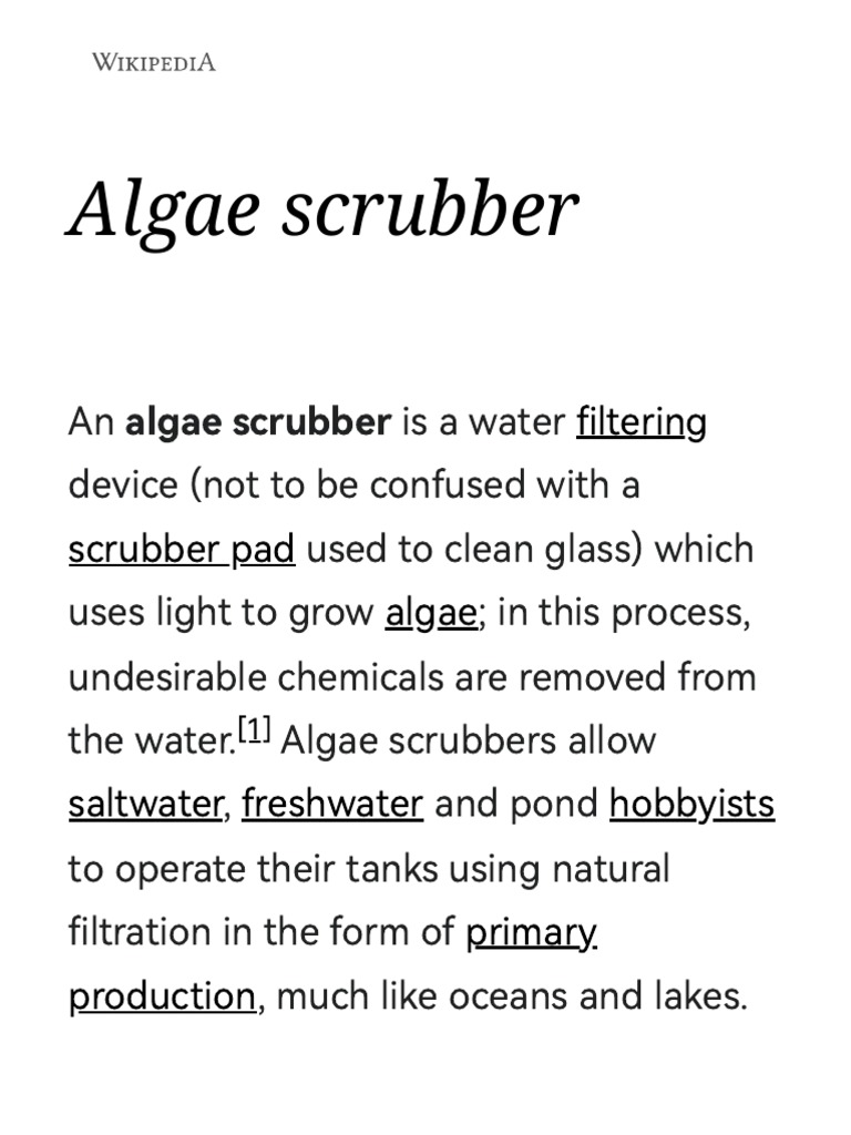 Understanding Algae Scrubbers in Aquariums | PDF | Social Science ...