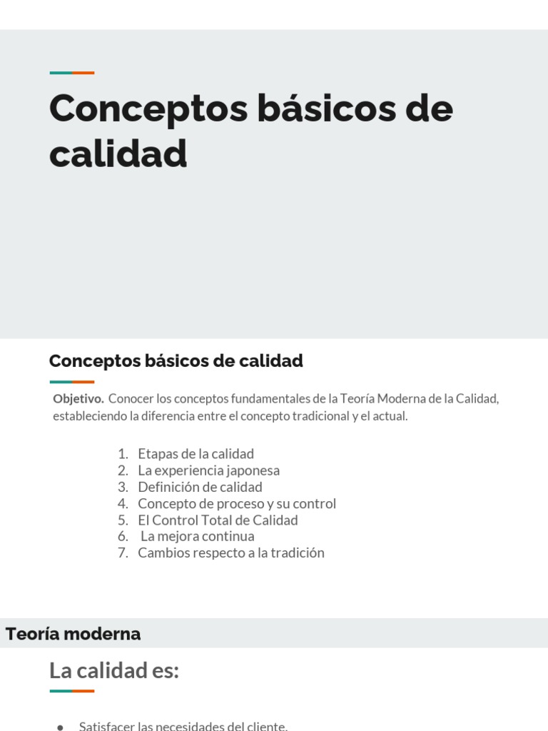 C3. Conceptos básicos de calidad | PDF
