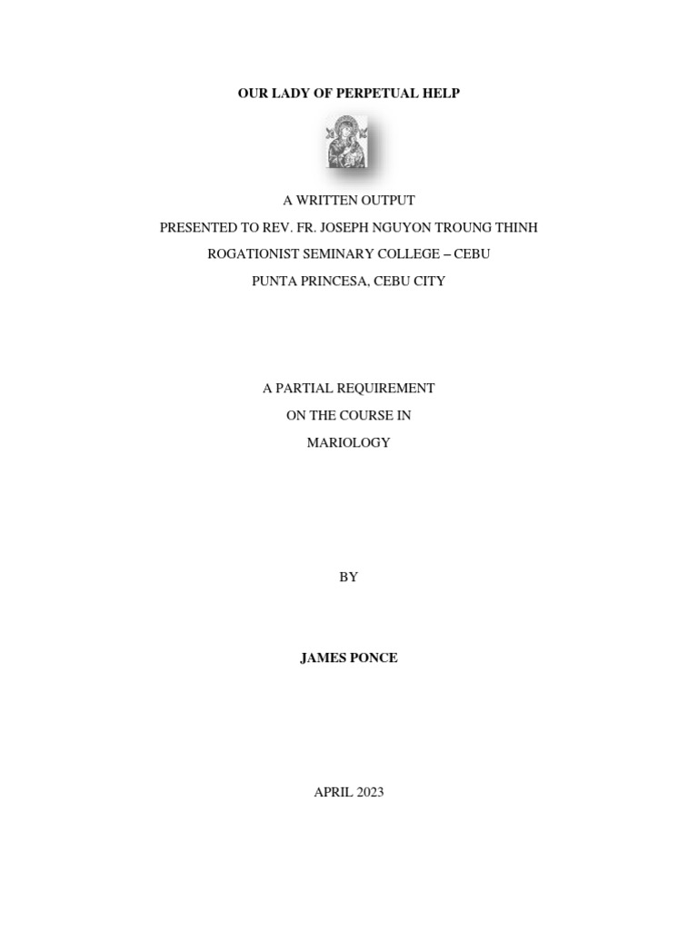 Our Lady of Perpetual Help - Finals | PDF