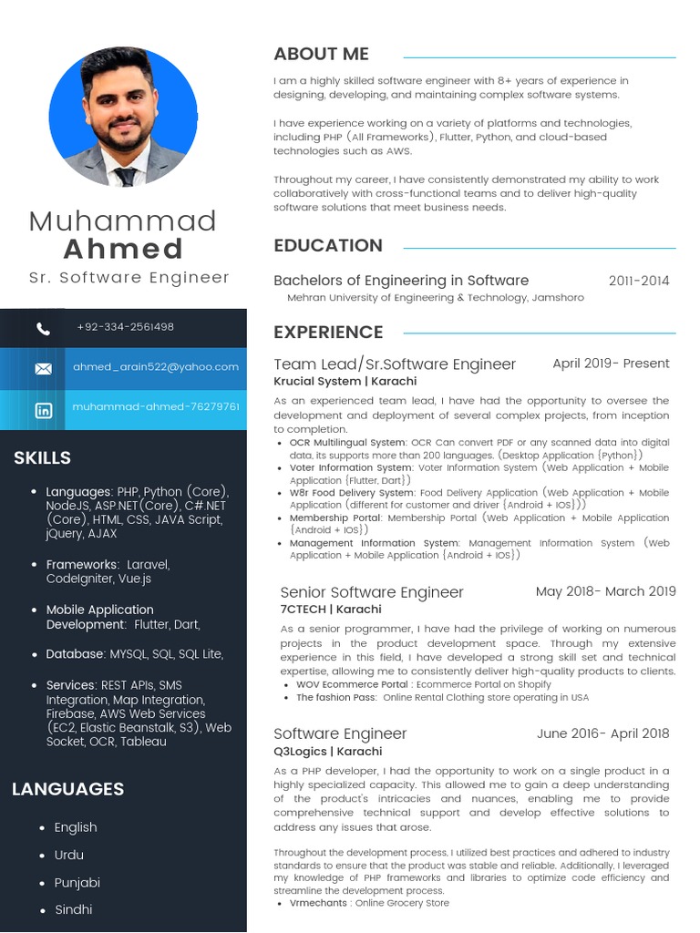 Muhammad Ahmed Software Engineer Laravel Vue Js Download Free Pdf Php World Wide Web