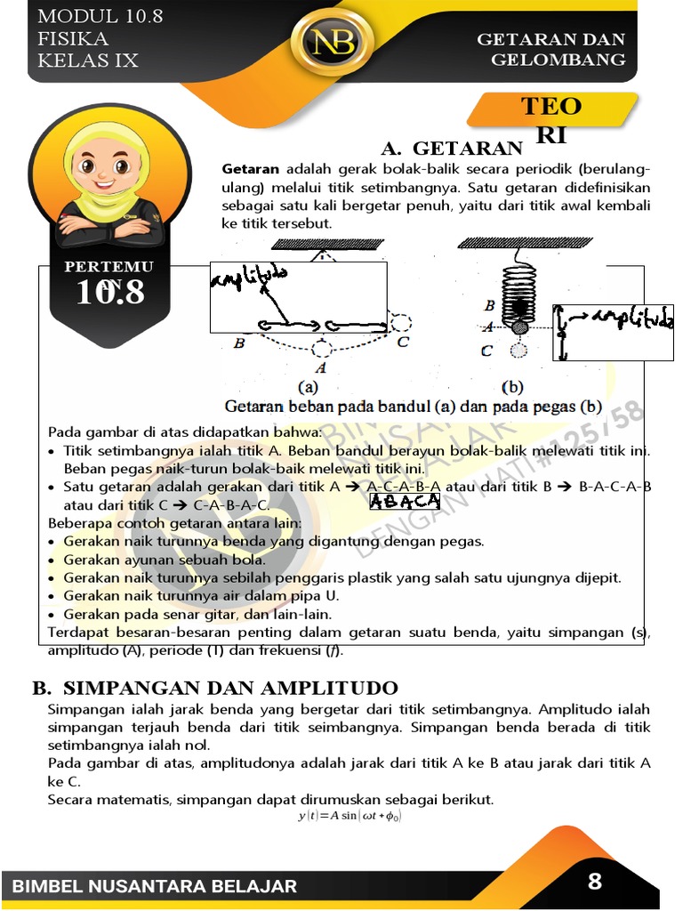 MODUL 10.8 GETARAN & GELOMBANG KELAS IX (Siswa) Coretan 9D | PDF