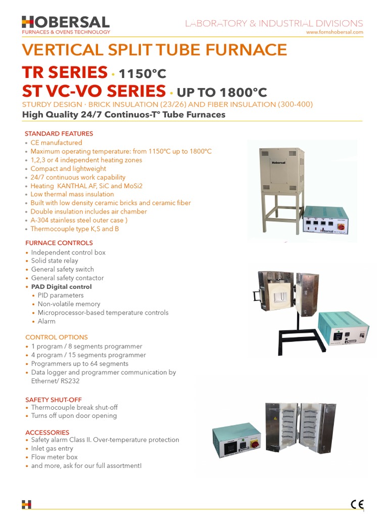 Vertical Split Tube Furnaces TR-ST SERIES | PDF