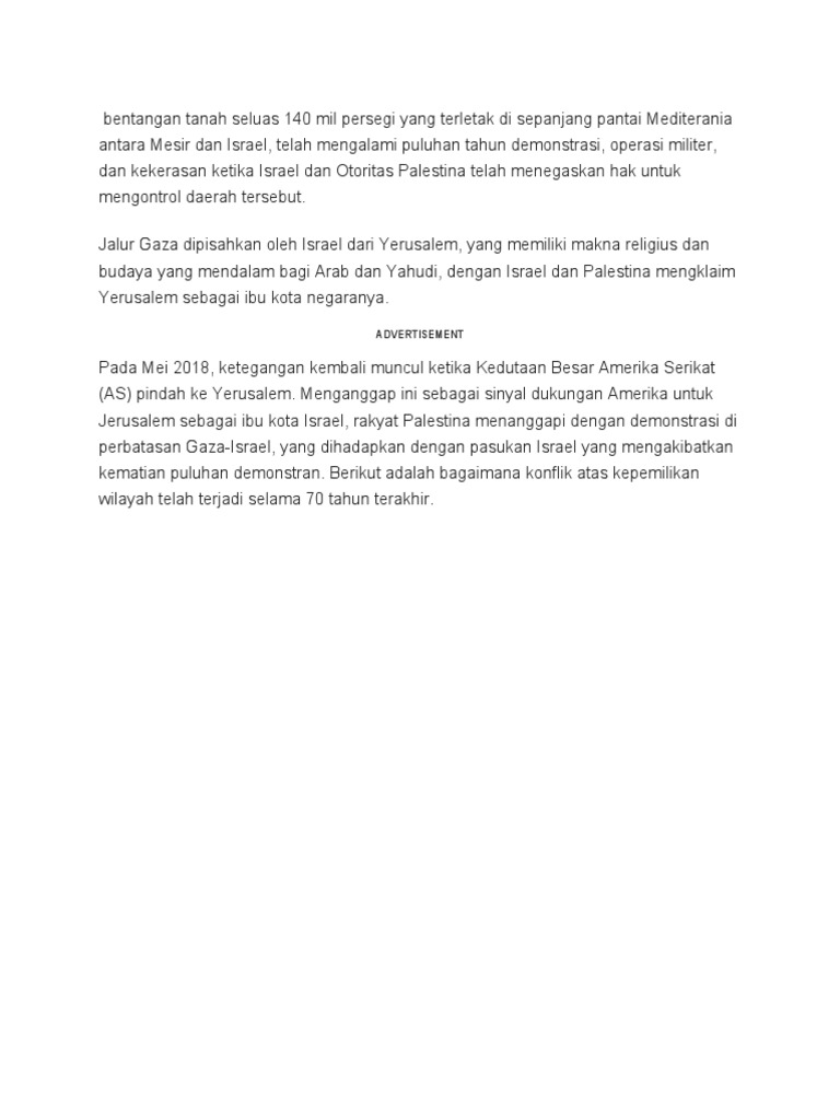 Proses Terjadinya Konflik Falestina | PDF | Politik | Perjalanan