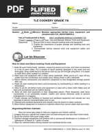 MODULE IN TLE-HE 9 (Cookery) First Quarter / Week 2 / Day 7: What Is It | PDF | Home | Domestic ...