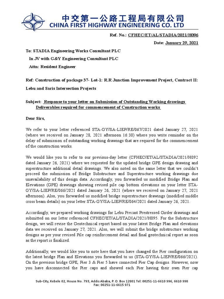 (L&S) Response To Your Letter On Submission of Shop Drawings | PDF ...