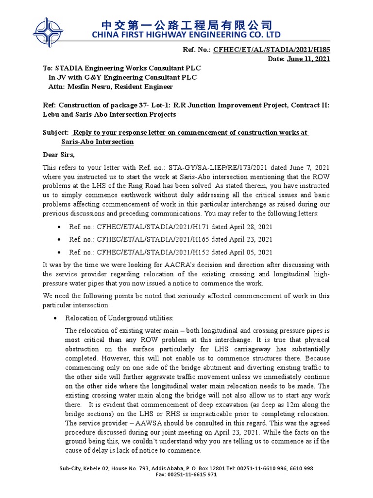 81 - L&S - Reply To Your Response Letter On Commencement of ...
