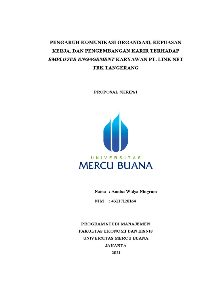 PROPOSAL SKRIPSI BAB 1-3 - Annisa Widya Ningrum-43117120164 | PDF