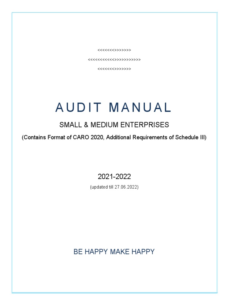 Audit Manual SME | PDF