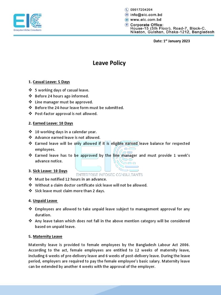 Employee Leave Request Form & Leave Policy1 | PDF