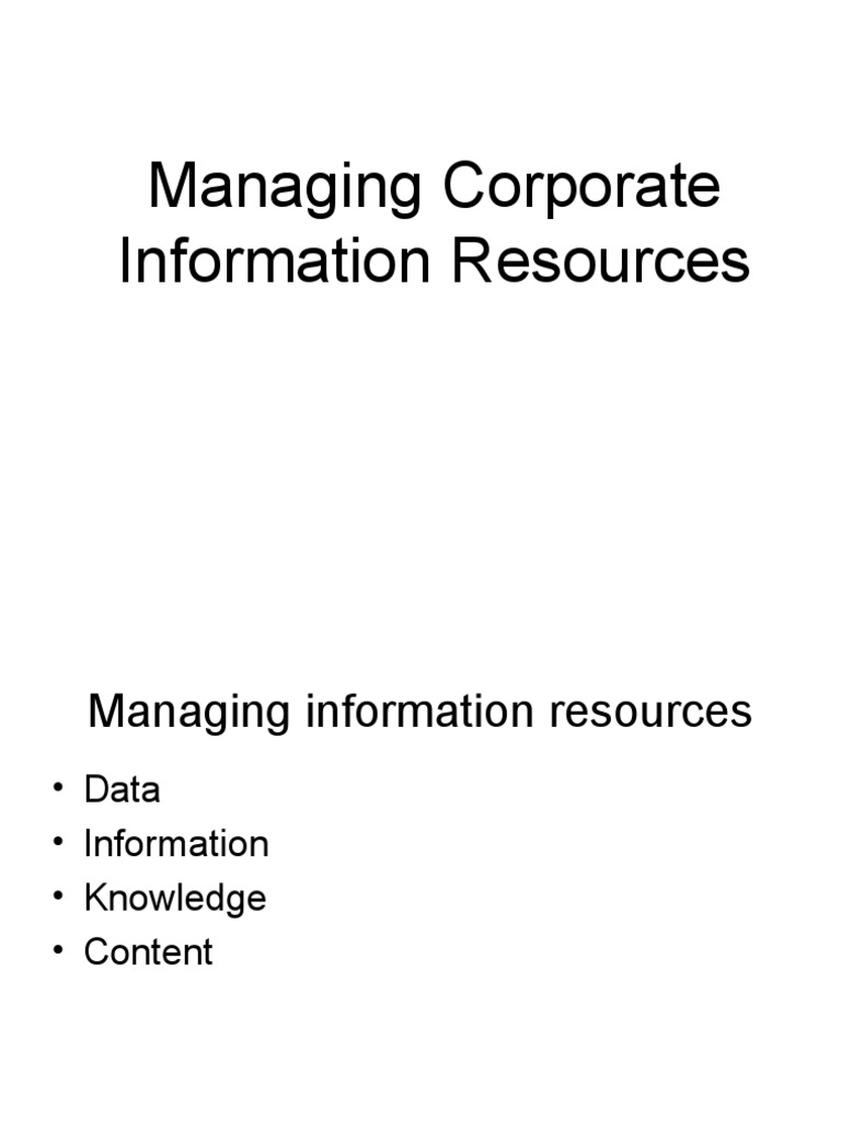 Lecture5 - Chap6 - Managing Corporate Inf Resources | PDF | Databases ...