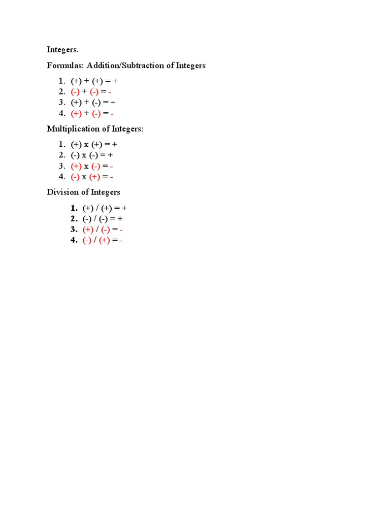 Integers | PDF