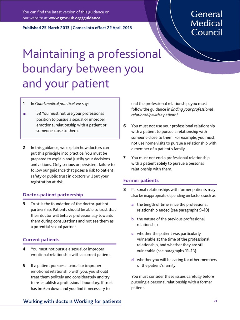 Professional Boundaries in Patient Care | PDF | Self-Improvement | Wellness