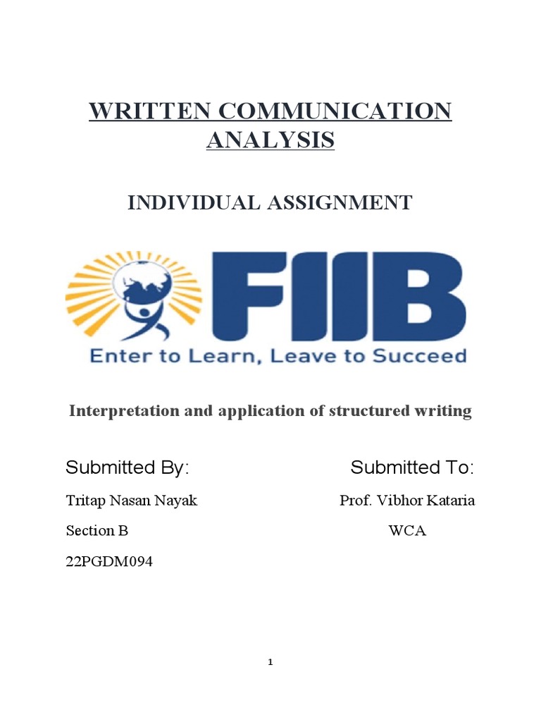 WCA Assignment | PDF