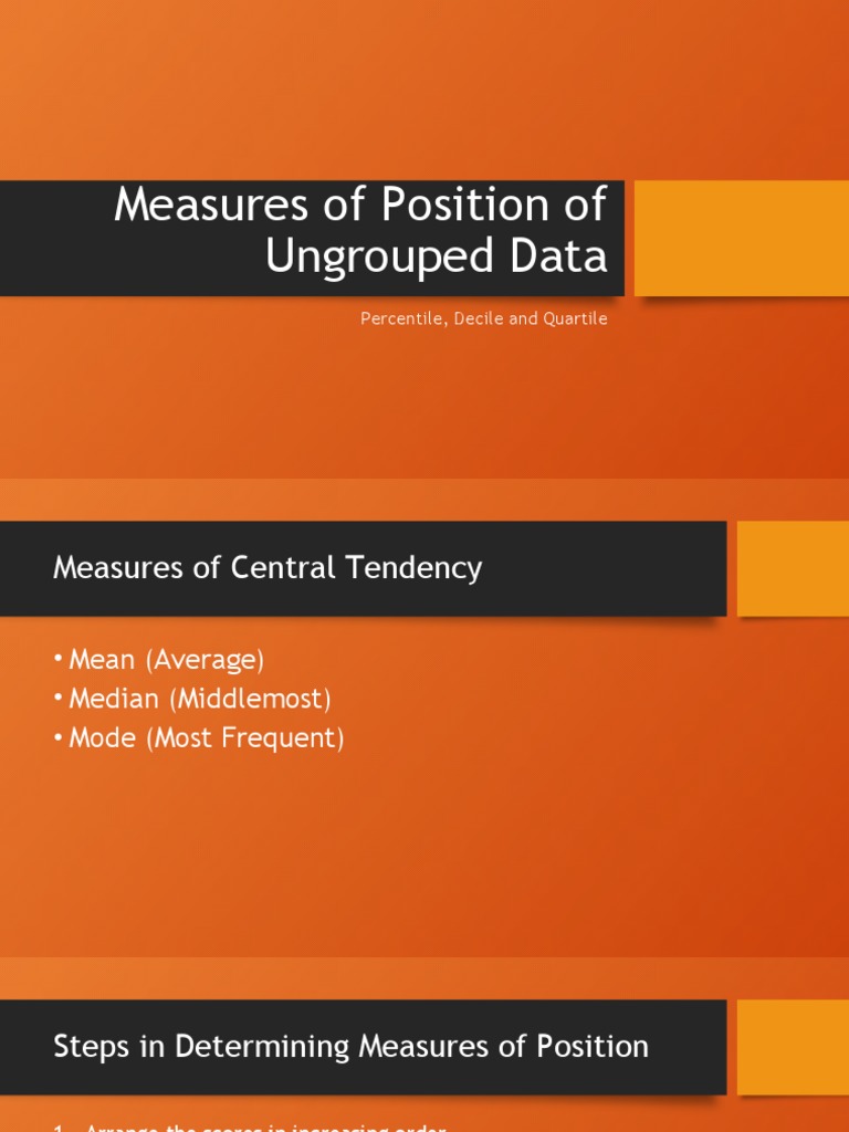 Lesson 1 - Measures of Position of Ungrouped and Grouped Data | PDF ...