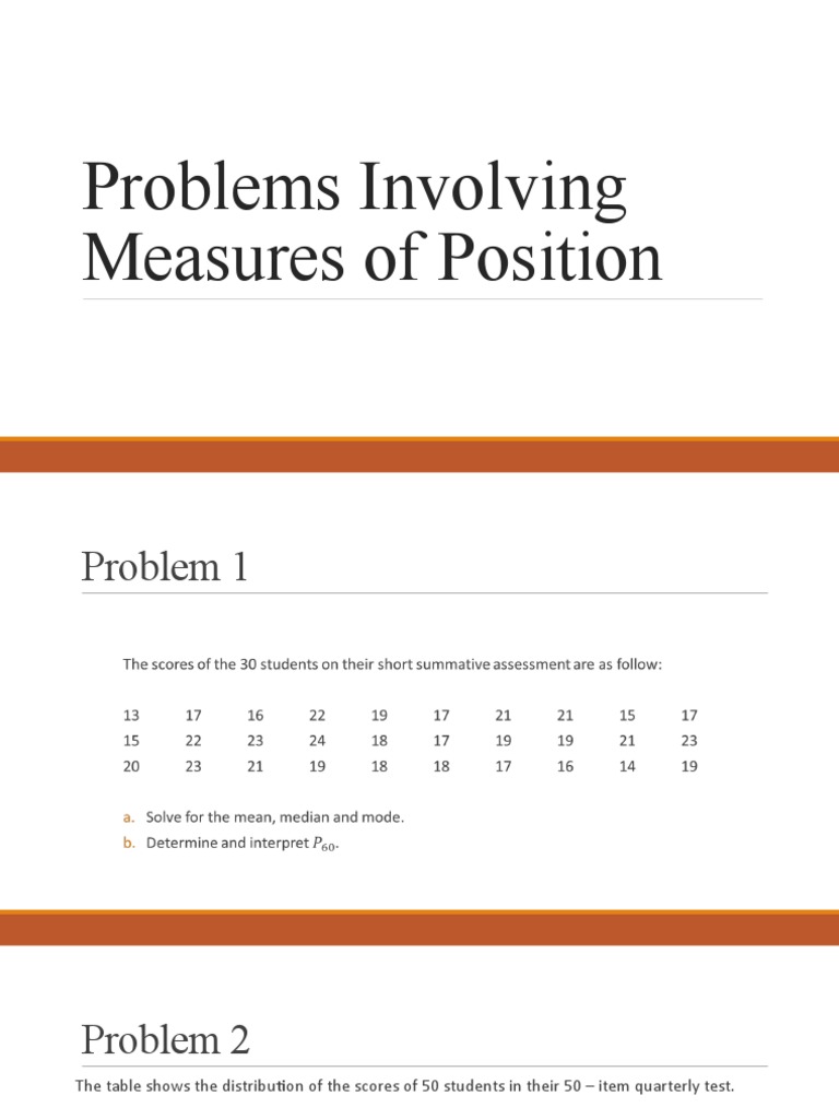 Lesson 2 - Problems Involving Measures of Position | PDF