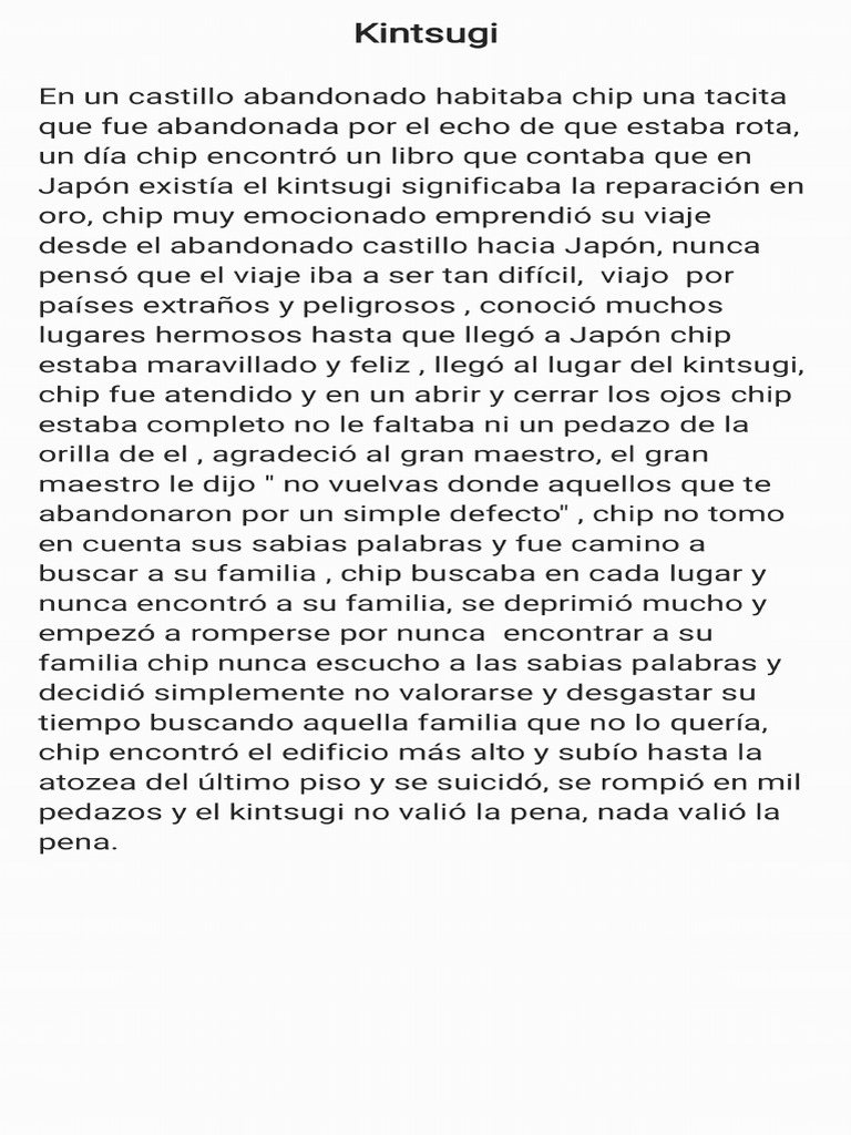 Cuento Kintsugi | PDF