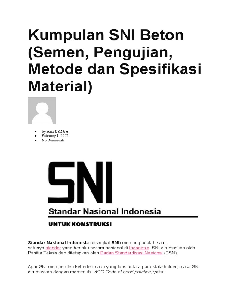 Kumpulan SNI Beton | PDF