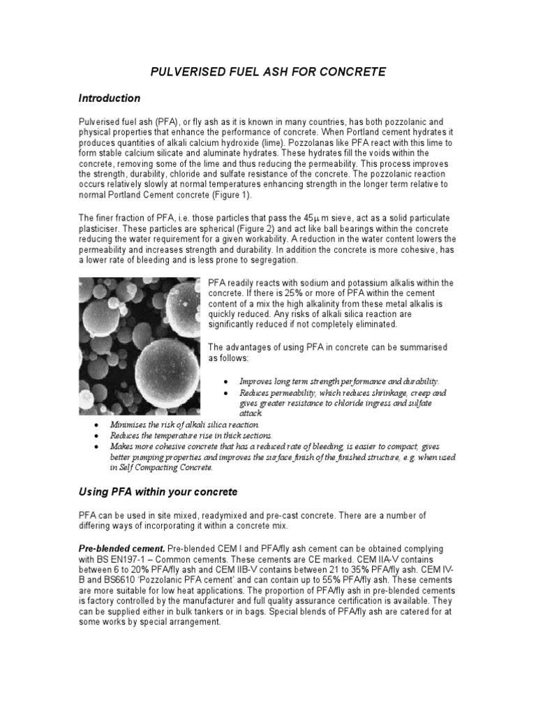 Pulverised Fuel Ash For Concrete | PDF | Concrete | Cement
