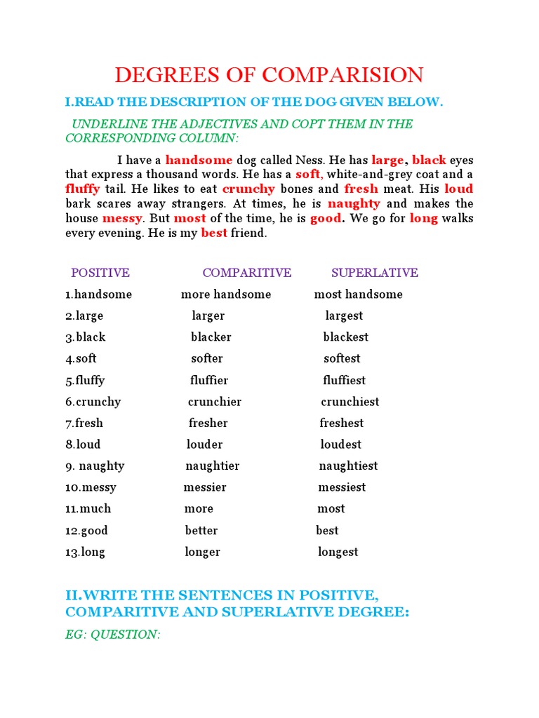 Understanding Degrees of Comparison | PDF | Linguistics | Grammar