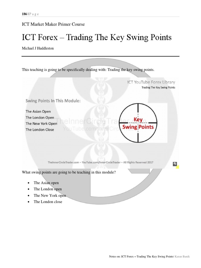 Key Swing Points in ICT Forex Trading | PDF