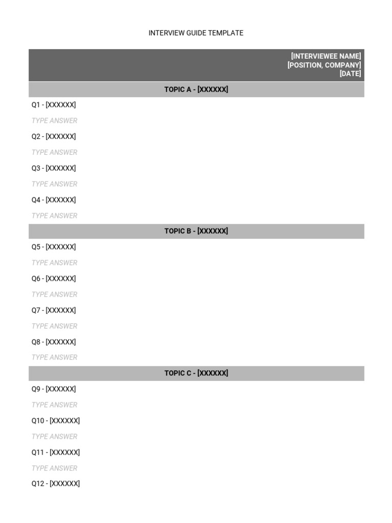 Resource_ Interview guide template | PDF