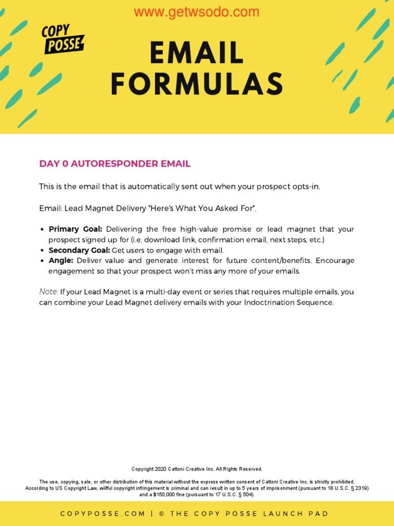 03 Email Formulas | PDF