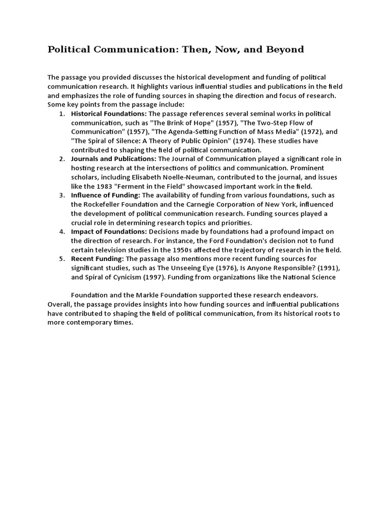 Political Communication Now and Beyond | PDF