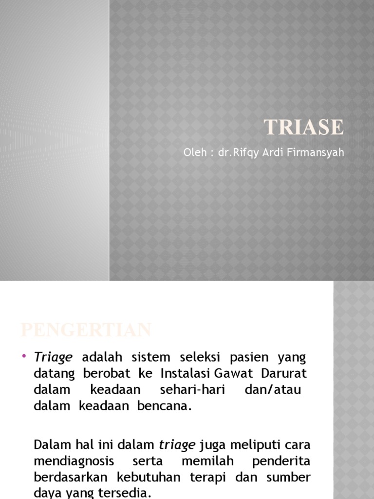 Triase 2022 | PDF | Kesehatan Holistik