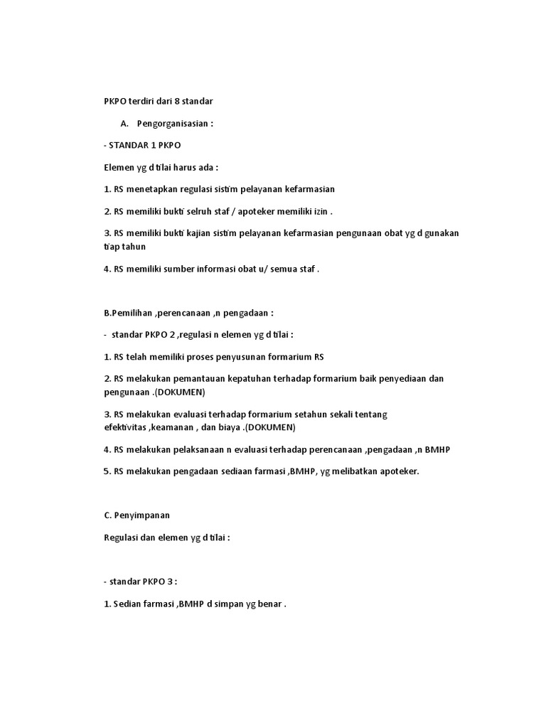 PKPO 8 Standar | PDF