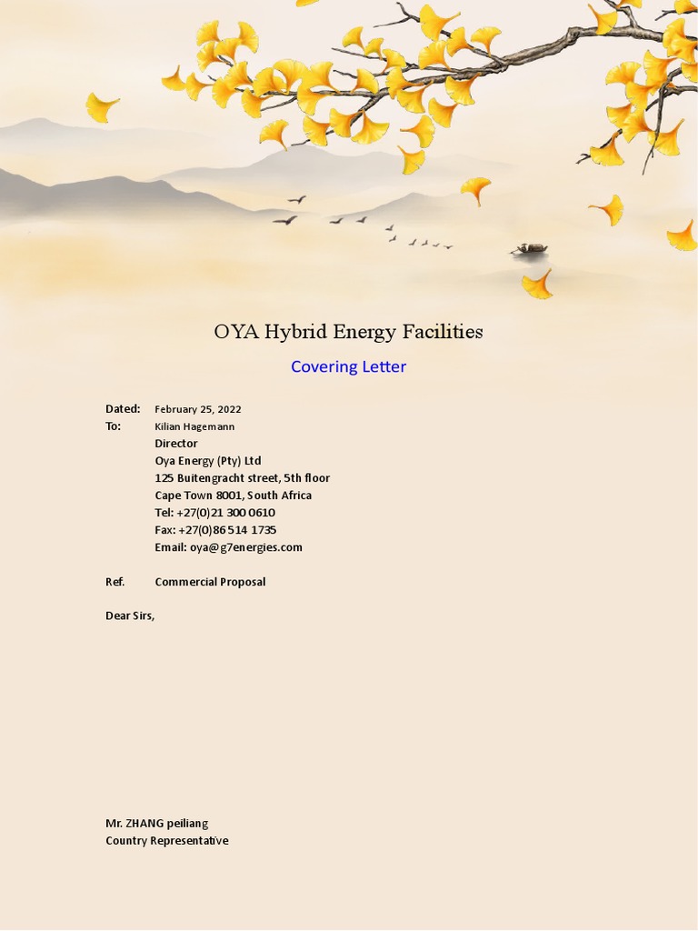OYA Hybrid Energy Facilities Commercial Proposal | PDF