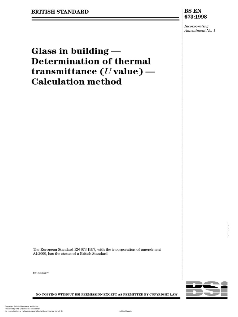 BS EN 673 - 1998 Amd No 1 | PDF