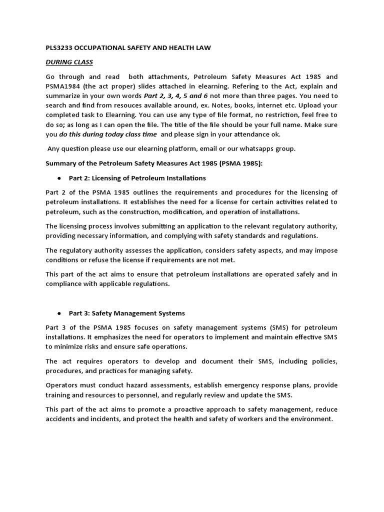 Pls3233oshlaw Task4 Psma (1) | PDF
