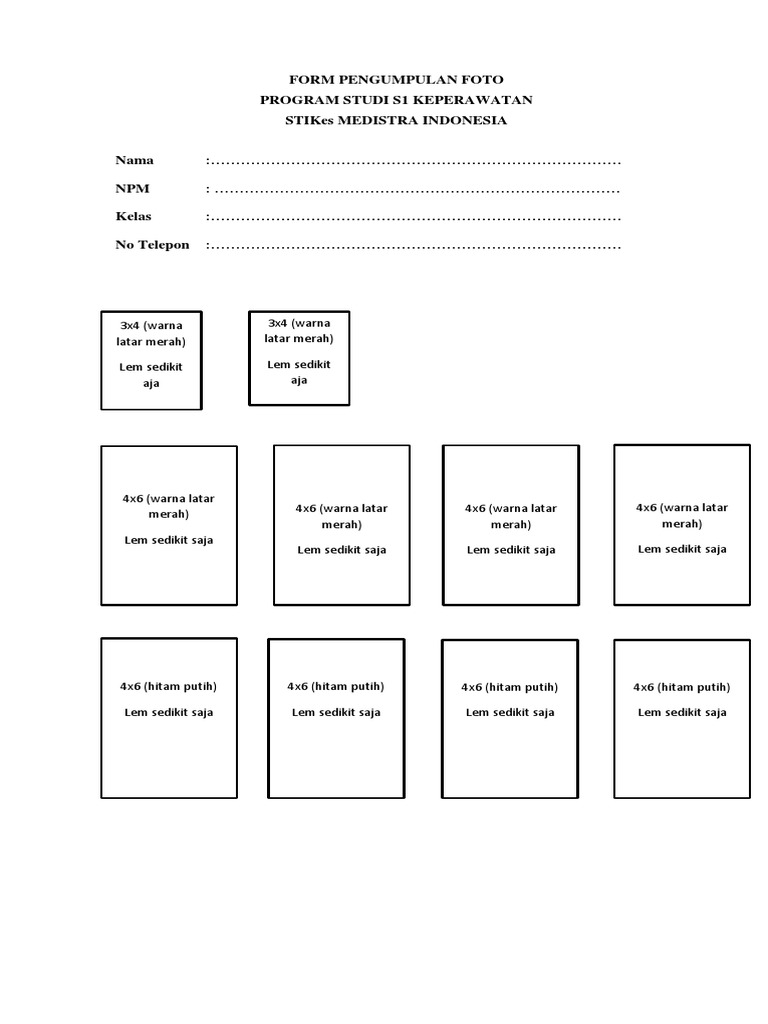 Form Pengumpulan Foto | PDF