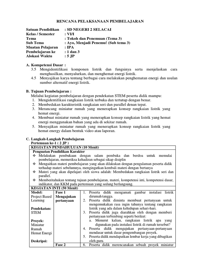 KEL 5 Tugas RPP PJBL STEM | PDF