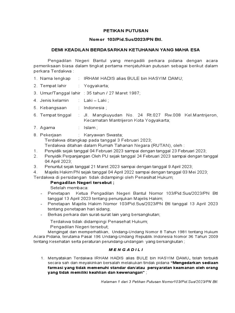 PETIKAN Irham | PDF