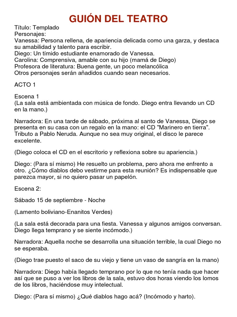 Guión Del Teatro | PDF