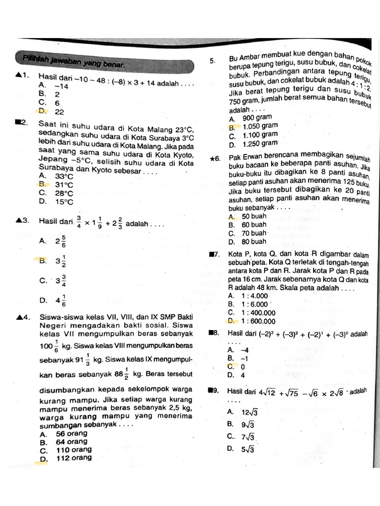 SMP Detik Math 2019 Latihan Standar UN | PDF