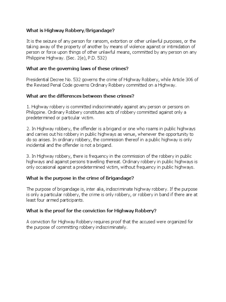 What is Highway Robbery | PDF