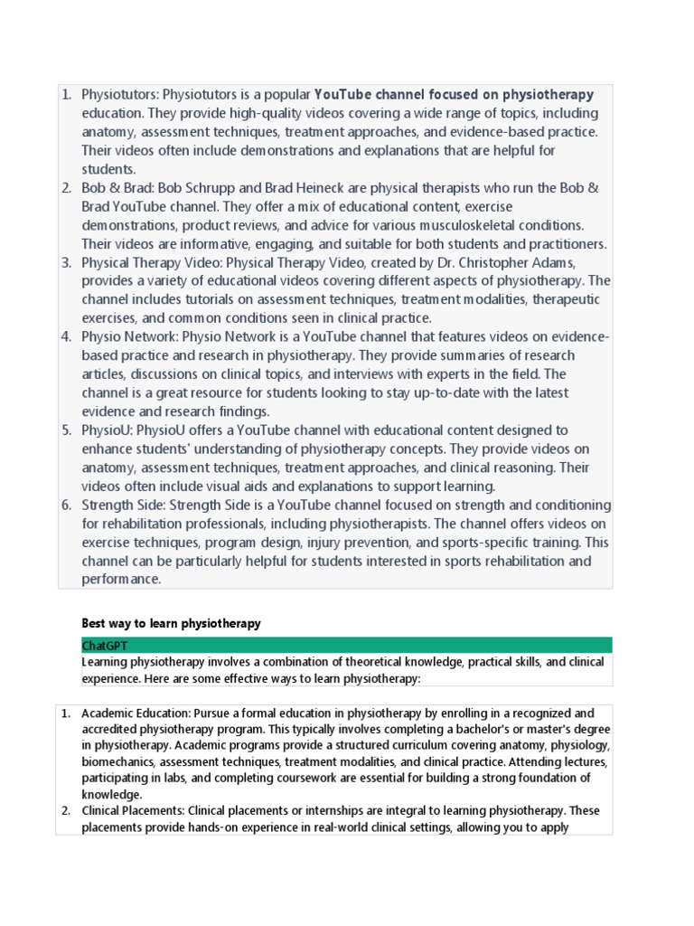 Best Practices For PT Education | PDF