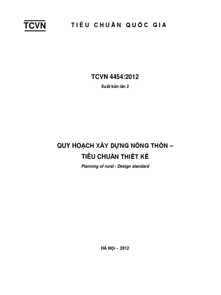 Tieu Chuan TCVN 4454 2012 Thiet Ke Quy Hoach Xay Dung Nong Thon | PDF