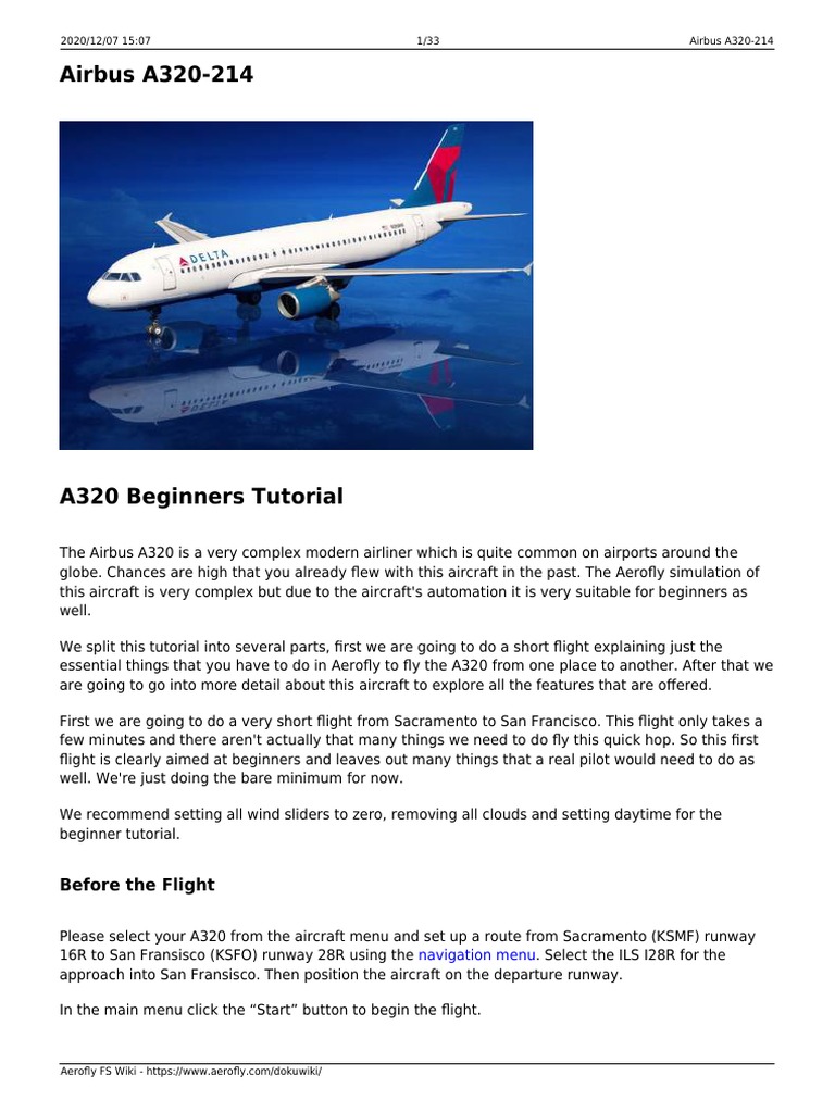 A320 Beginners Tutorial | PDF | Takeoff | Aviation