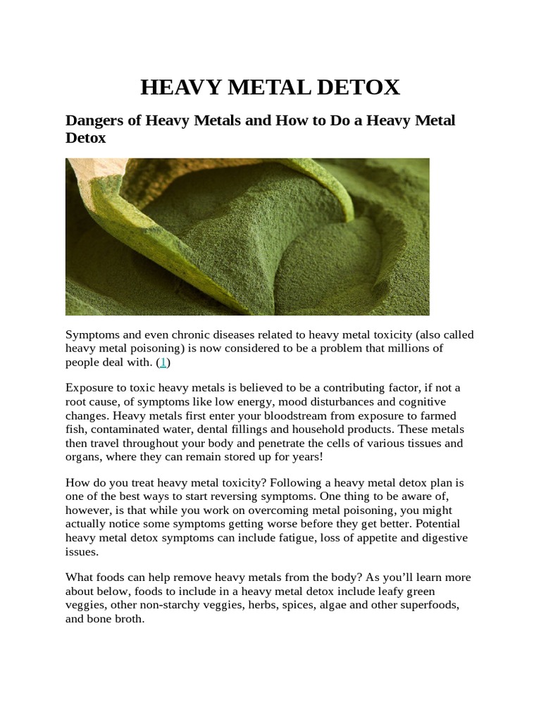 Heavy Metal Detox | PDF | Toxic Heavy Metal | Detoxification
