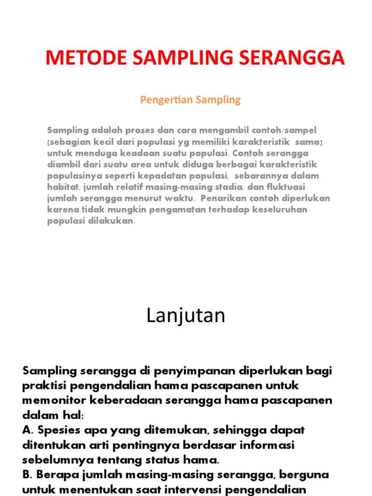 METODE SAMPLING SERANGGA | PDF