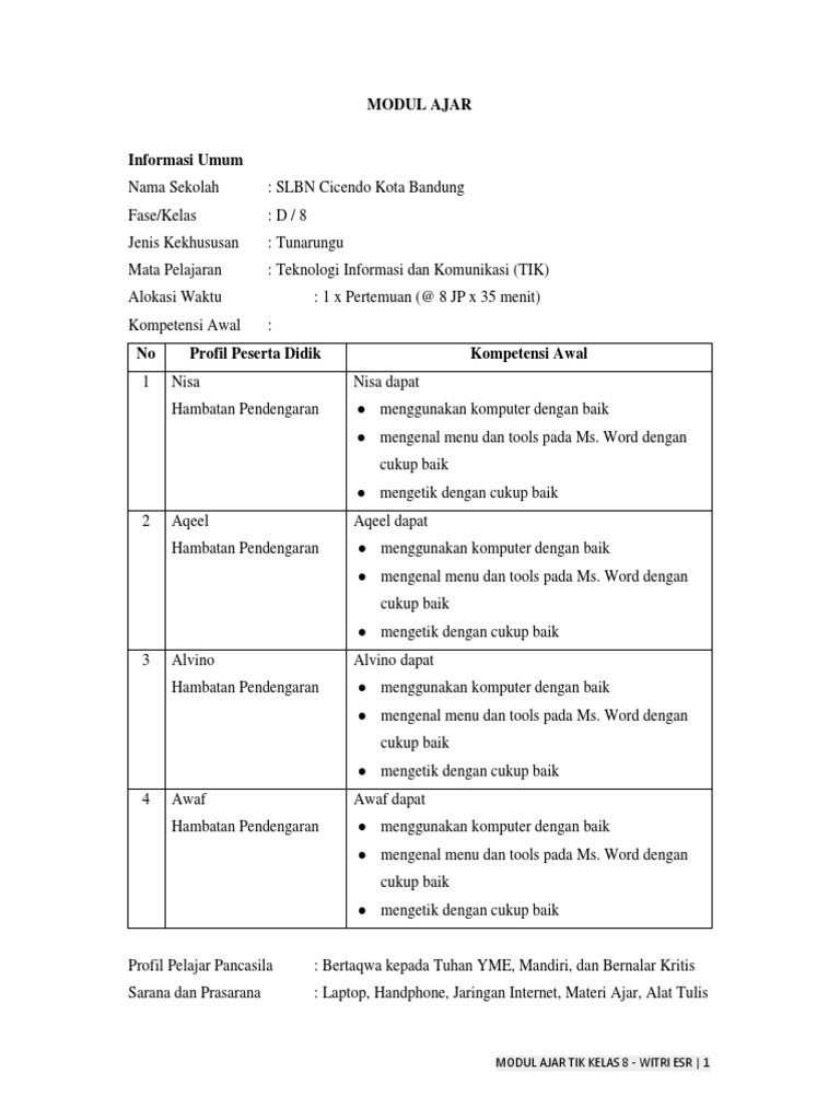 MODUL-AJAR-TIK | PDF
