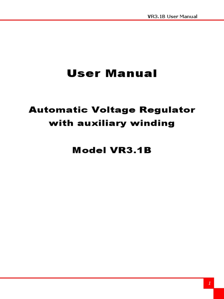 vr3.1b Manual Avr | PDF | Mains Electricity | Alternating Current