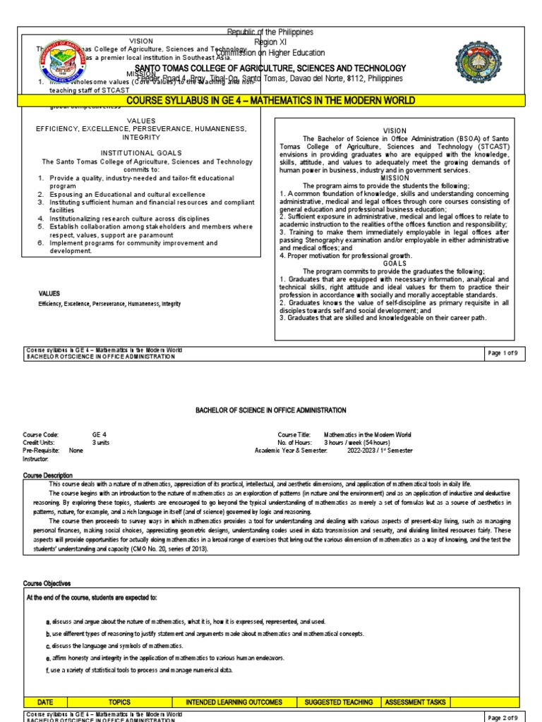 Mathematics in The Modern World | PDF | Mathematics | Variance