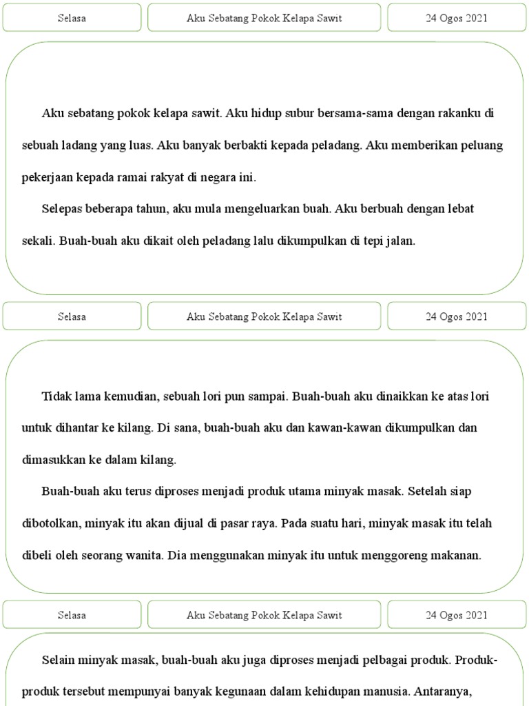 Aku Sebatang Pokok Kelapa Sawit Pdf